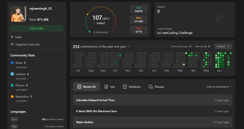 RAJVEER SINGH on LinkedIn: #leetcode #gfg #hackerrank #consistencyiskey ... RAJVEER SINGH on LinkedIn: #leetcode #gfg #hackerrank #consistencyiskey ...