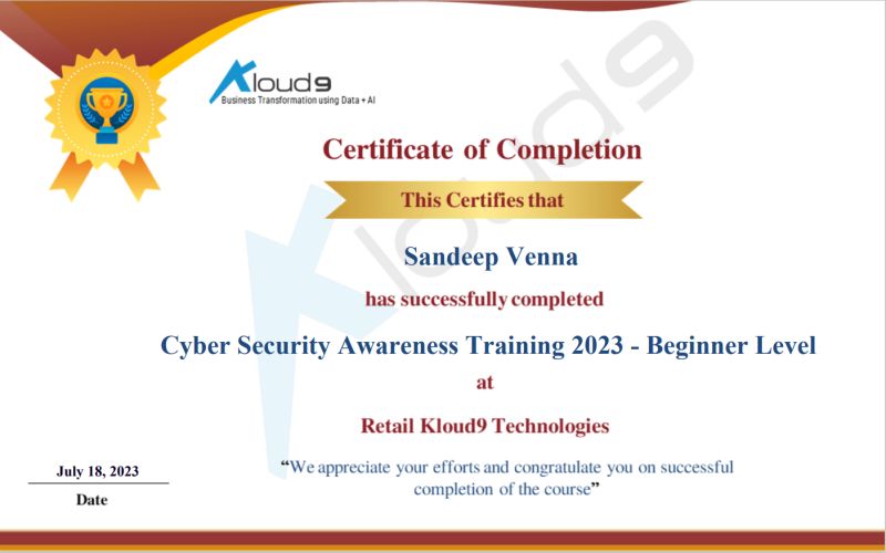 Sandeep Reddy Venna on LinkedIn: Sucessfully Completed Cyber Security ... Sandeep Reddy Venna on LinkedIn: Sucessfully Completed Cyber Security ...
