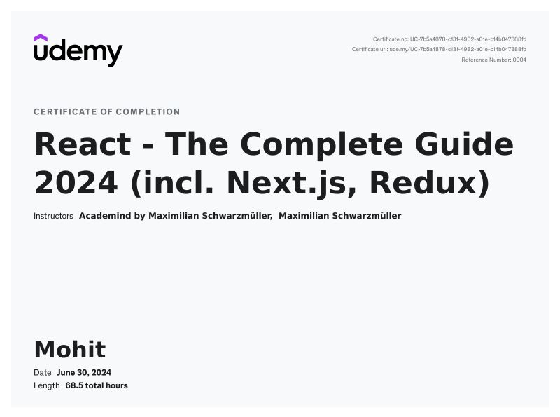 Mohit . on LinkedIn: #react #certification #webdevelopment #javascript ... Mohit . on LinkedIn: #react #certification #webdevelopment #javascript ...