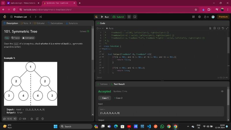 Anurag Kumar on LinkedIn: 🚀Leetcode platform 🚀 ️Symmetric Tree problem ... Anurag Kumar on LinkedIn: 🚀Leetcode platform 🚀 ️Symmetric Tree problem ...