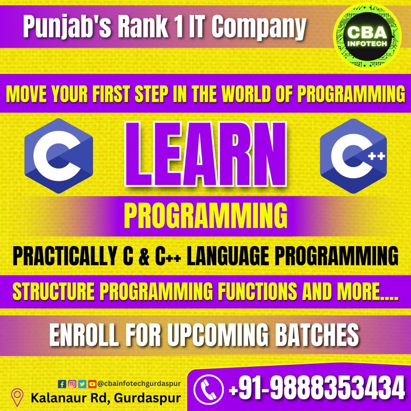 CBA INFOTECH GURDASPUR on LinkedIn: #cprogramming #programming # ... CBA INFOTECH GURDASPUR on LinkedIn: #cprogramming #programming # ...