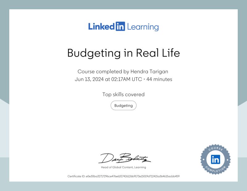 Hendra Tarigan on LinkedIn: Certificate of Completion Hendra Tarigan on LinkedIn: Certificate of Completion