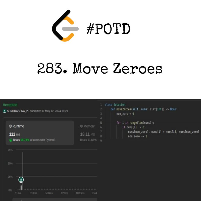S. INDRASENA on LinkedIn: #leetcode #dsa #python #movezeroes #loops # ... S. INDRASENA on LinkedIn: #leetcode #dsa #python #movezeroes #loops # ...