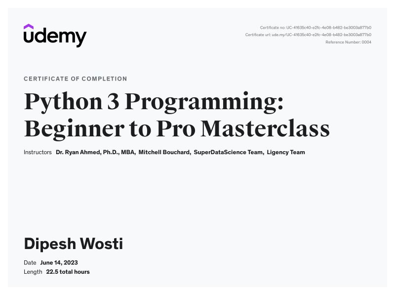 dipesh wosti on LinkedIn: #python #programming #python3 #masterclass # ... dipesh wosti on LinkedIn: #python #programming #python3 #masterclass # ...