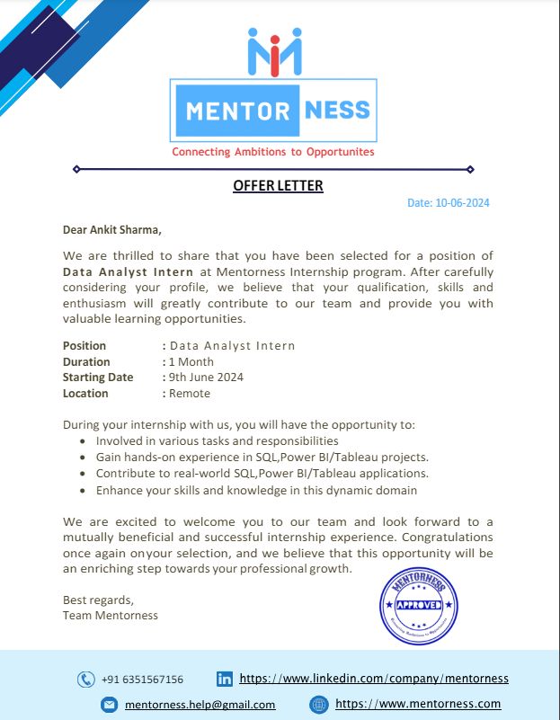 Ankit Sharma on LinkedIn: #mentornessinternship #dataanalyst # ... Ankit Sharma on LinkedIn: #mentornessinternship #dataanalyst # ...