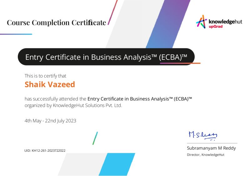 Vazeed Shaik on LinkedIn: #ecba #businessanalysis #certification # ... Vazeed Shaik on LinkedIn: #ecba #businessanalysis #certification # ...