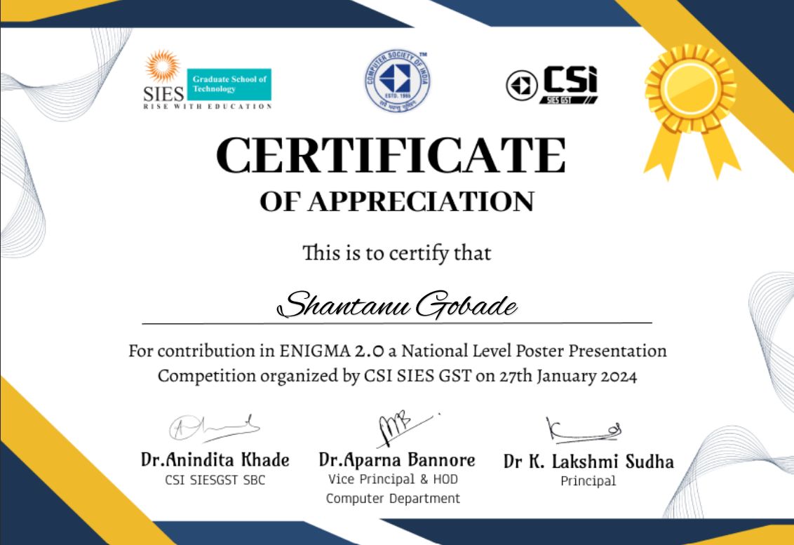 Shantanu Gobade on LinkedIn: #gratitude #csi #innovationshowcase # ... Shantanu Gobade on LinkedIn: #gratitude #csi #innovationshowcase # ...