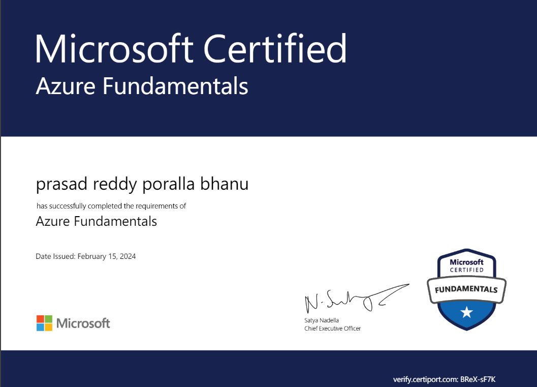 Bhanu Prasad on LinkedIn: # Microsoft certified Azure Fundamentals Bhanu Prasad on LinkedIn: # Microsoft certified Azure Fundamentals