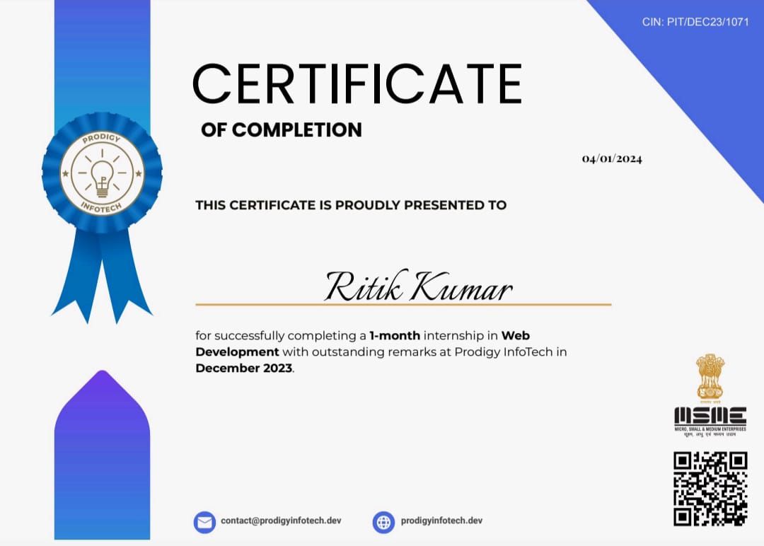 RITIK KUMAR on LinkedIn: Greetings connections! i have completed . my ... RITIK KUMAR on LinkedIn: Greetings connections! i have completed . my ...