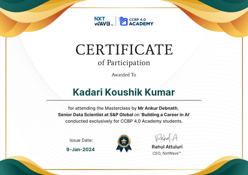 Koushik Kumar Kadari posted on LinkedIn Koushik Kumar Kadari posted on LinkedIn