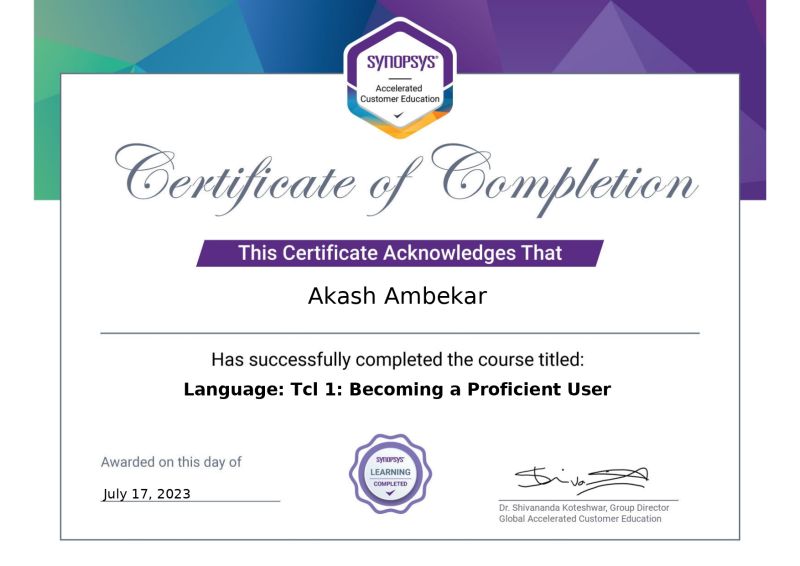 Akash Ambekar on LinkedIn: #vlsi #tcl #scripting Akash Ambekar on LinkedIn: #vlsi #tcl #scripting