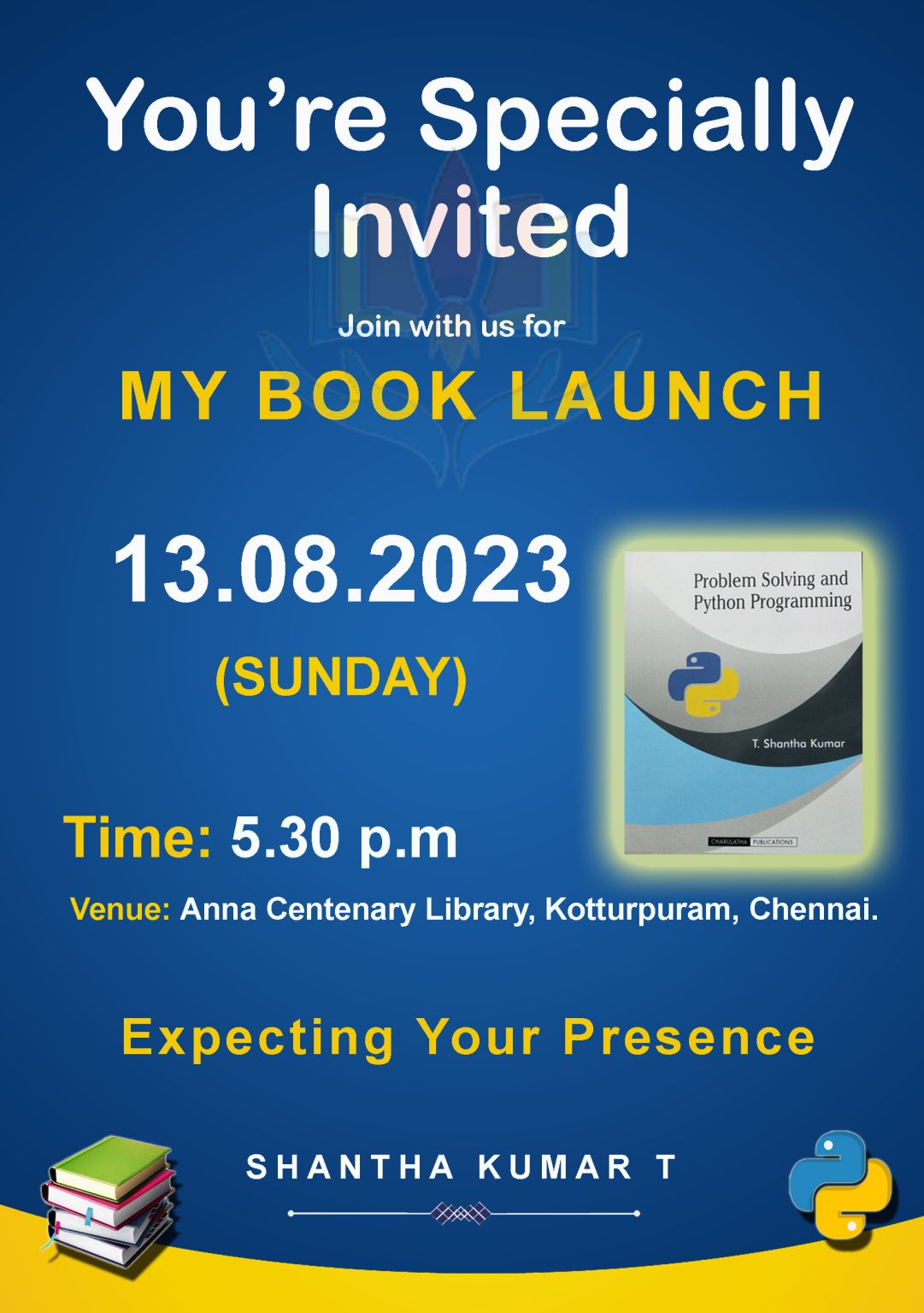 Shantha Kumar T on LinkedIn: #invitation #booklovers #pythonprogramming ... Shantha Kumar T on LinkedIn: #invitation #booklovers #pythonprogramming ...