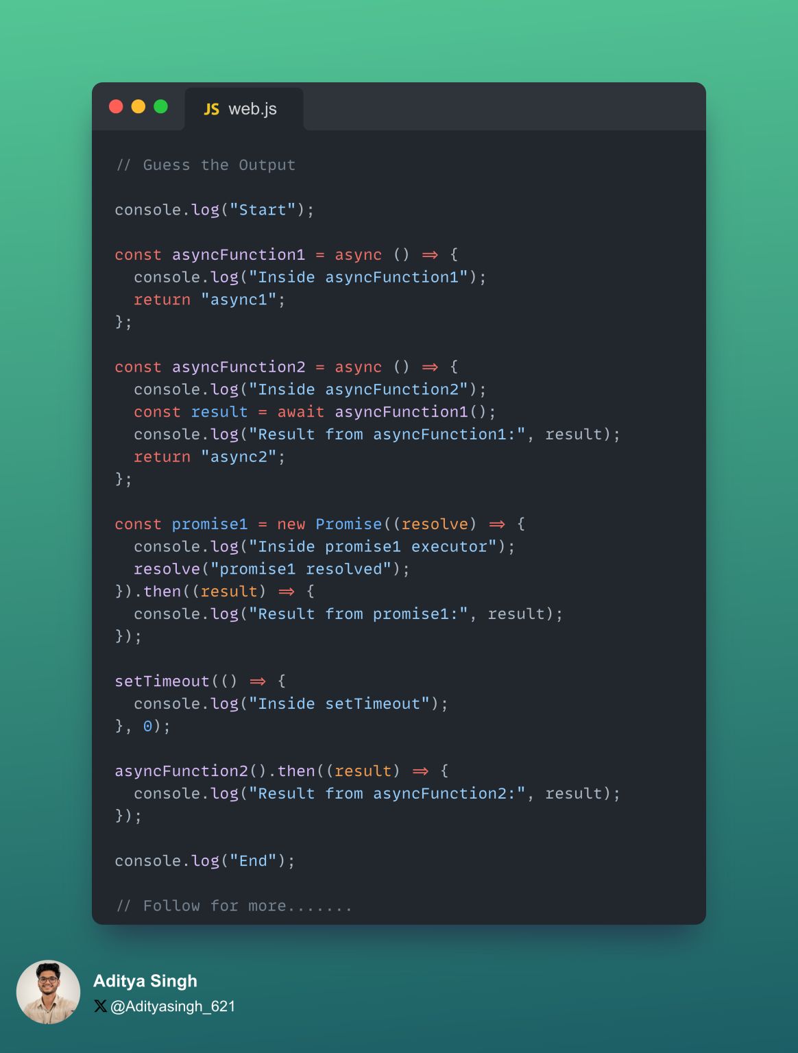 Aditya Singh 📈 on LinkedIn: #javascript #interview #advanced # ... Aditya Singh 📈 on LinkedIn: #javascript #interview #advanced # ...