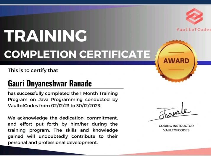 Gauri Ranade on LinkedIn: #vaultofcodes #javajourney #skillgrowth # ... Gauri Ranade on LinkedIn: #vaultofcodes #javajourney #skillgrowth # ...