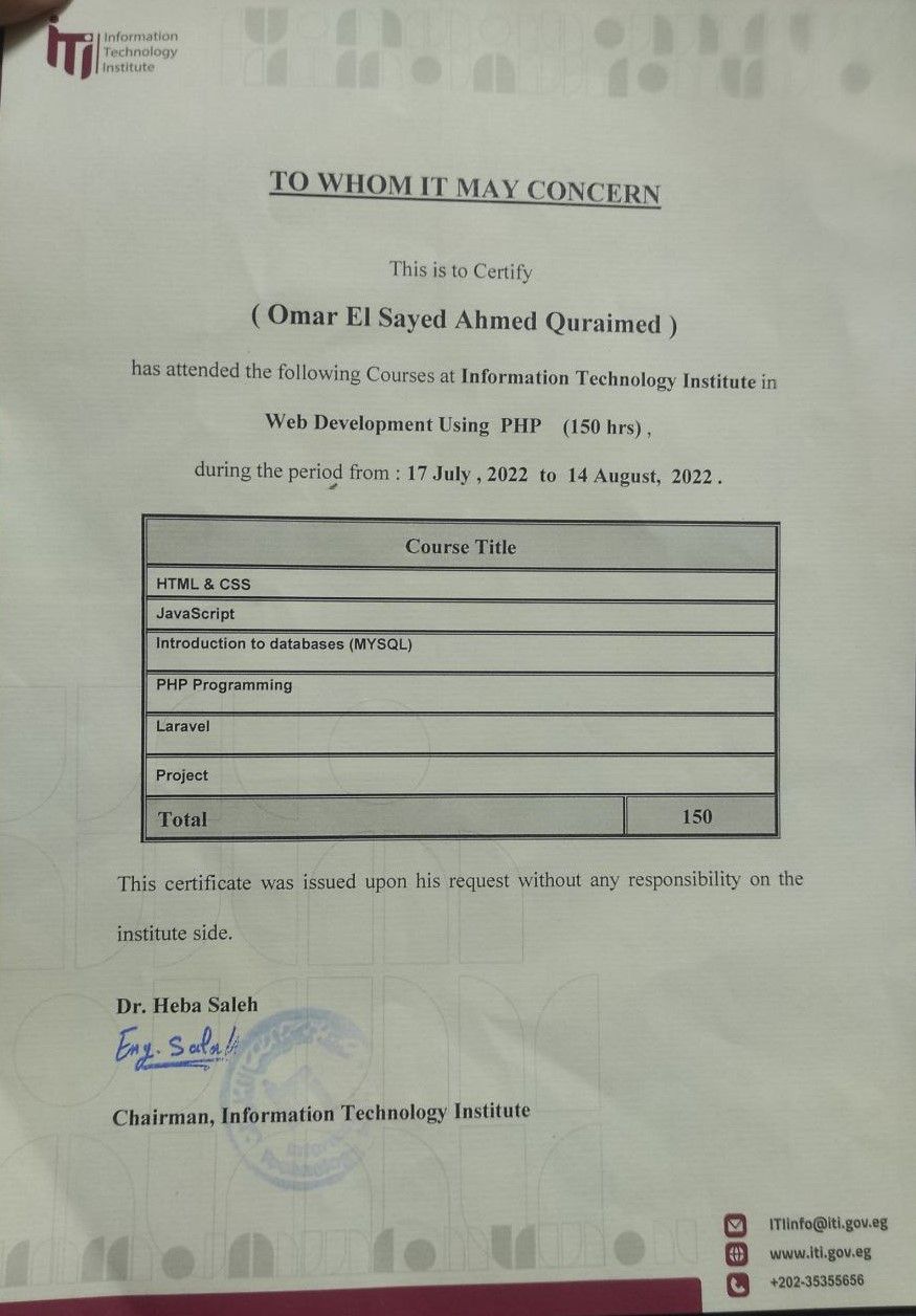 Omar El Sayed Ahmed on LinkedIn: #webdevelopment #iti #lifelonglearner ... Omar El Sayed Ahmed on LinkedIn: #webdevelopment #iti #lifelonglearner ...