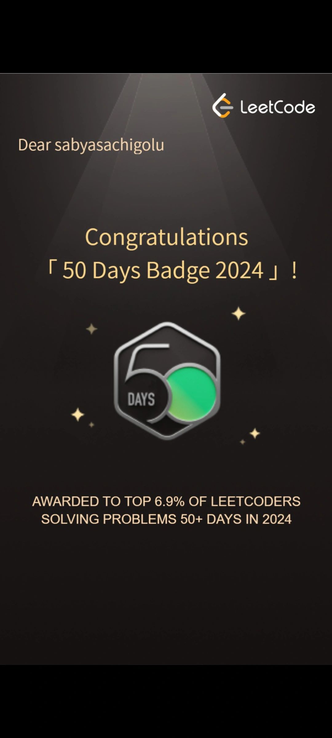 Sabyasachi Nishant on LinkedIn: First 50 days badge from leetcode..sign ... Sabyasachi Nishant on LinkedIn: First 50 days badge from leetcode..sign ...