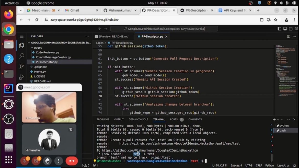 Building a python solution for Google's Gemini Hackathon | Vishnu ... Building a python solution for Google's Gemini Hackathon | Vishnu ...