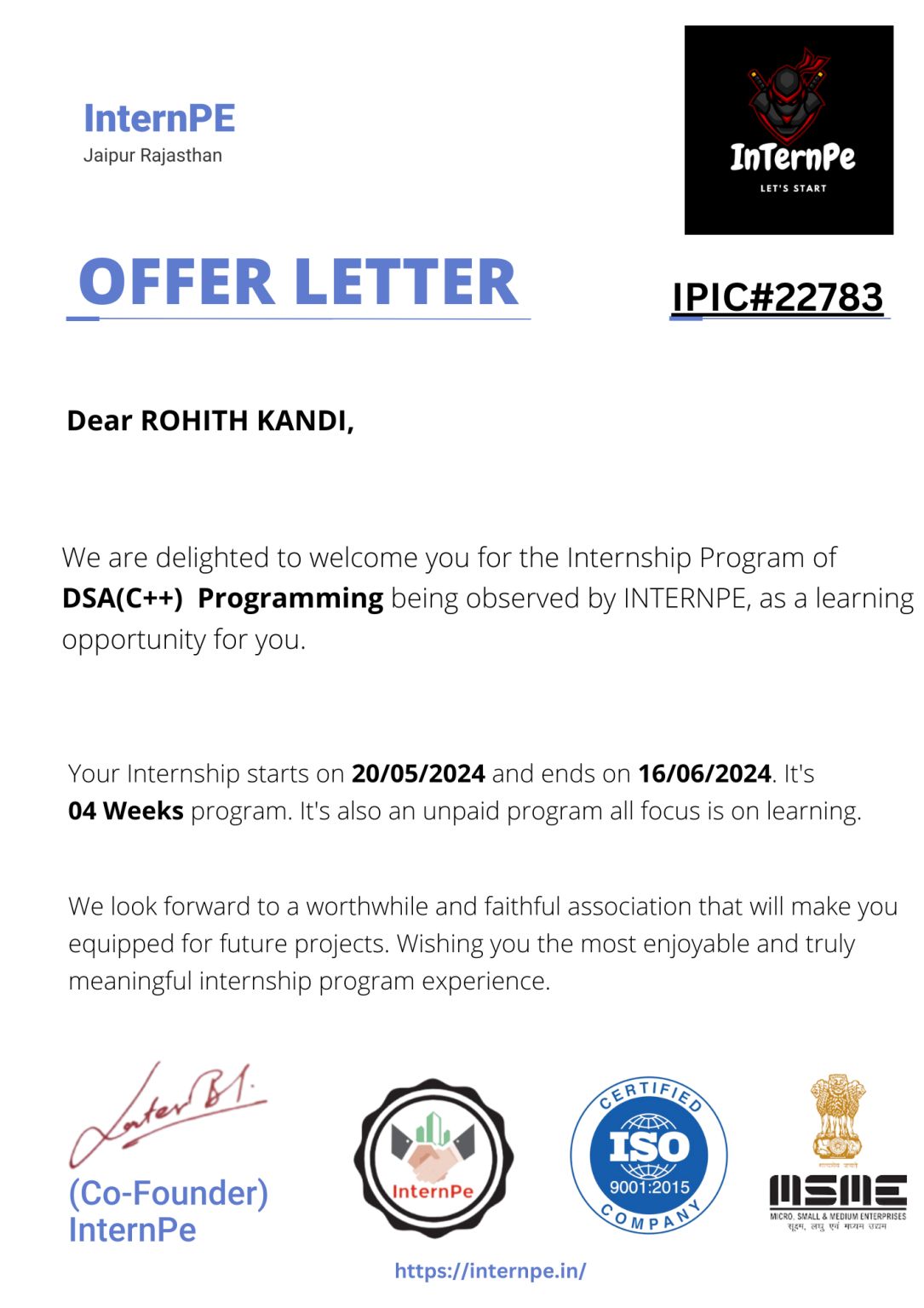 Rohith Kandi on LinkedIn: #internship #dsa #cplusplus Rohith Kandi on LinkedIn: #internship #dsa #cplusplus