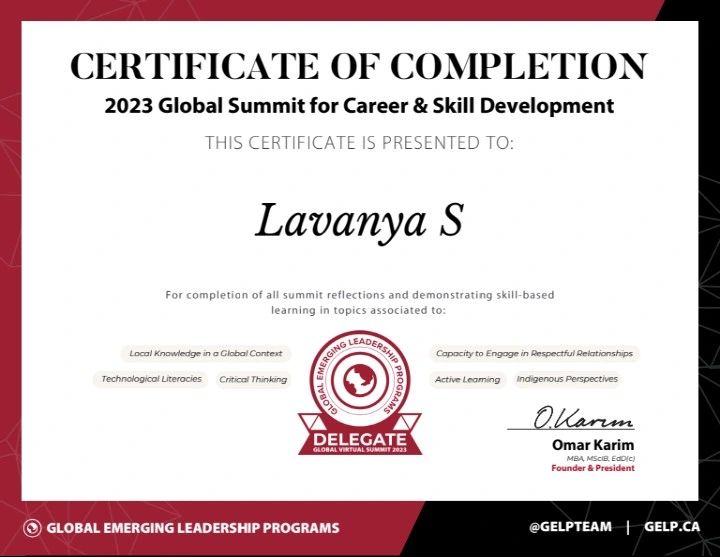 Lavanya Sathishkumar on LinkedIn: #gelp #sairaminstitutions Lavanya Sathishkumar on LinkedIn: #gelp #sairaminstitutions