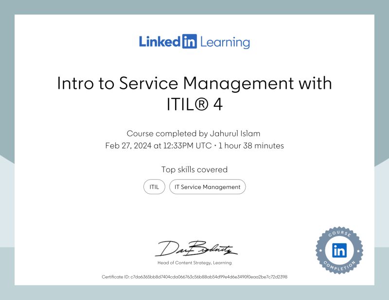 Jahurul Islam on LinkedIn: Certificate of Completion Jahurul Islam on LinkedIn: Certificate of Completion