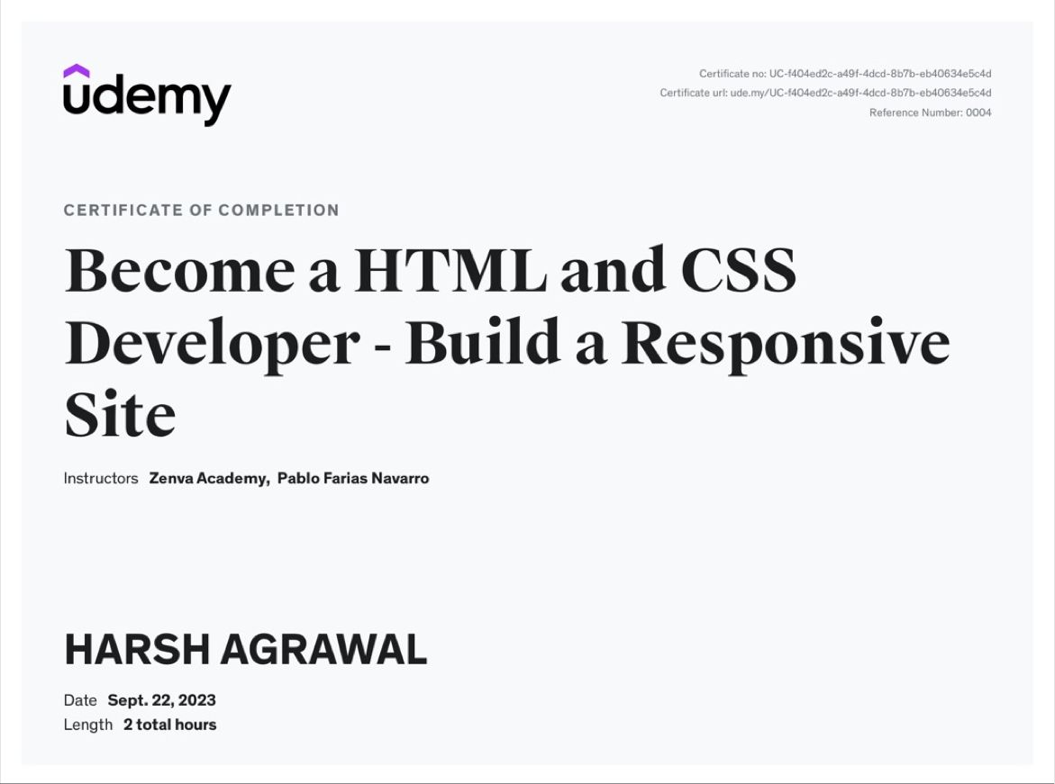 Harsh Agrawal on LinkedIn: #learning #html #css #udemy Harsh Agrawal on LinkedIn: #learning #html #css #udemy