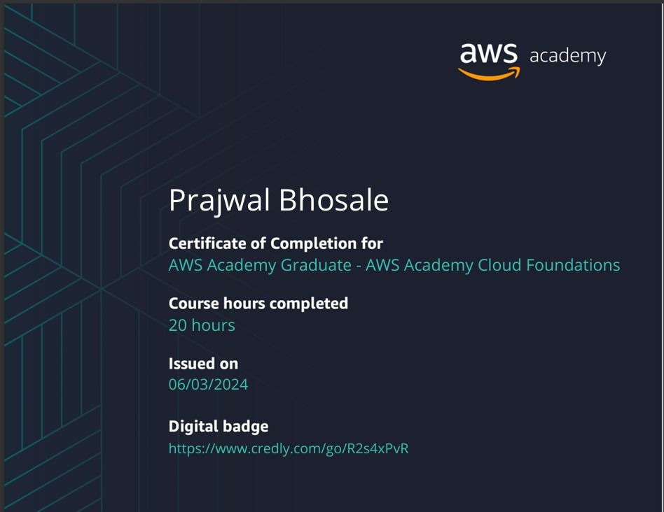 Completed AWS Cloud Architecting course | Prajwal Bhosale posted on the ... Completed AWS Cloud Architecting course | Prajwal Bhosale posted on the ...