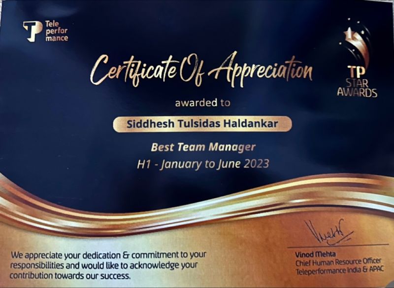 Siddhesh Haldankar on LinkedIn: Thank you Teleperformance India for ... Siddhesh Haldankar on LinkedIn: Thank you Teleperformance India for ...