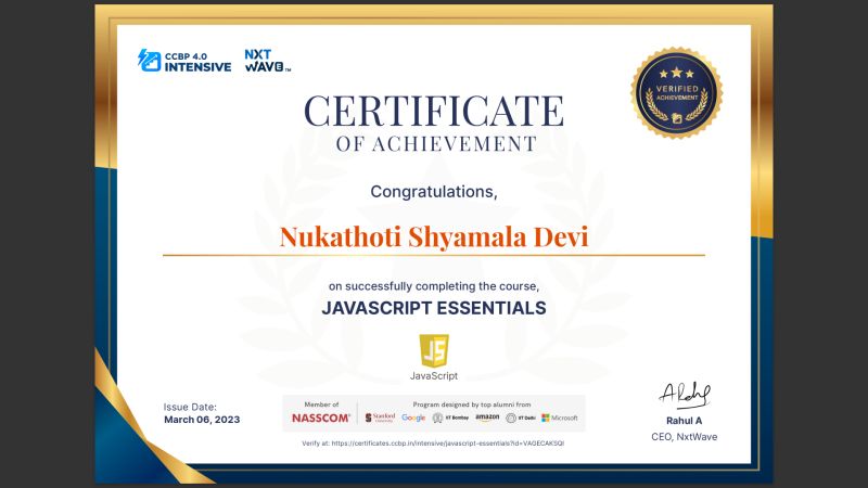 Shyamala Devi Nukathoti on LinkedIn: #nxtwave #javascript #javascript # ... Shyamala Devi Nukathoti on LinkedIn: #nxtwave #javascript #javascript # ...