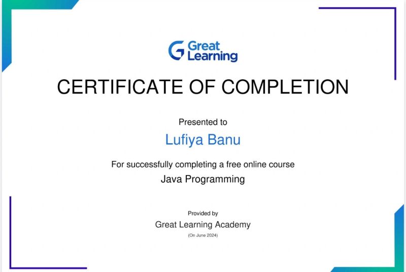 Lufiya Banu on LinkedIn: #careerdevelopment #javaprogramming Lufiya Banu on LinkedIn: #careerdevelopment #javaprogramming
