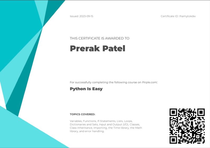 Prerak Patel on LinkedIn: #python #codingjourney #learningneverstops Prerak Patel on LinkedIn: #python #codingjourney #learningneverstops