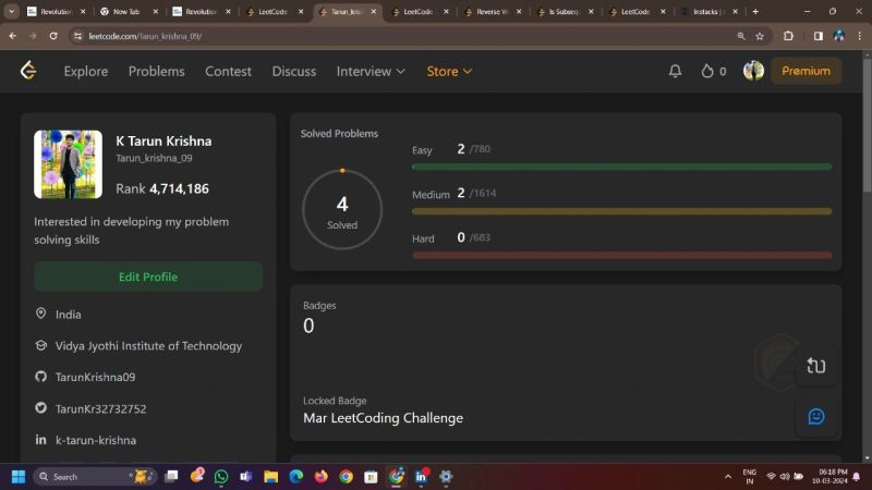 K Tarun Krishna on LinkedIn: #leetcode #codingjourney # ... K Tarun Krishna on LinkedIn: #leetcode #codingjourney # ...