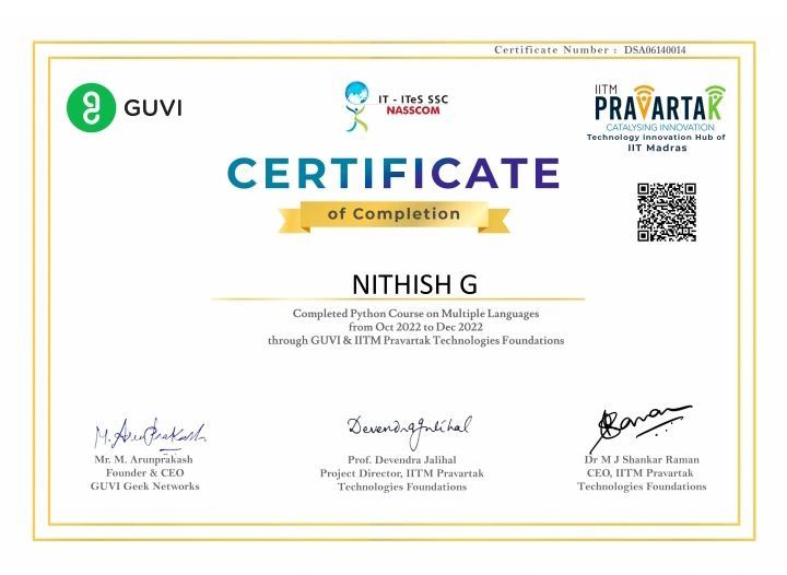 NITHISH G on LinkedIn: #python #guvi #learninganddevelopment # ... NITHISH G on LinkedIn: #python #guvi #learninganddevelopment # ...
