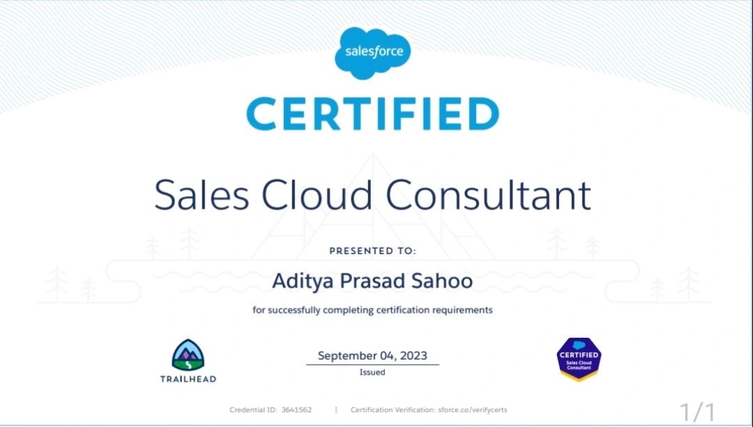 Aditya Prasad Sahoo on LinkedIn: #salesforce #salesforcecertified # ... Aditya Prasad Sahoo on LinkedIn: #salesforce #salesforcecertified # ...