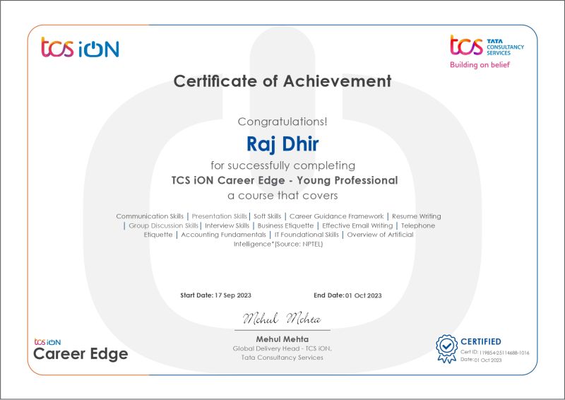 Raj Rajeswari Dhir on LinkedIn: #tcsion #careeredge #youngprofessional ... Raj Rajeswari Dhir on LinkedIn: #tcsion #careeredge #youngprofessional ...