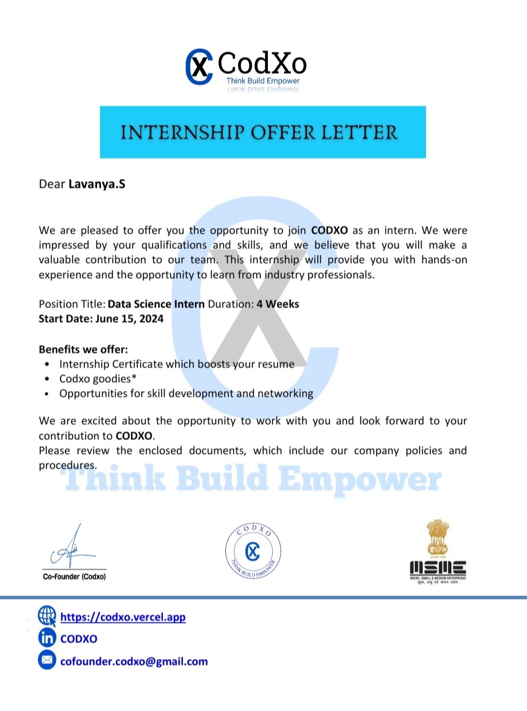 Lavanya S on LinkedIn: #internship #careergrowth #newbeginnings Lavanya S on LinkedIn: #internship #careergrowth #newbeginnings
