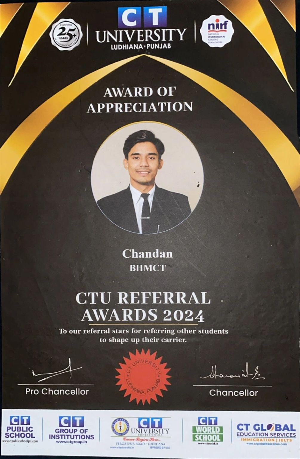 Chandan Solanki on LinkedIn: CT University THANKS🤝 Chandan Solanki on LinkedIn: CT University THANKS🤝
