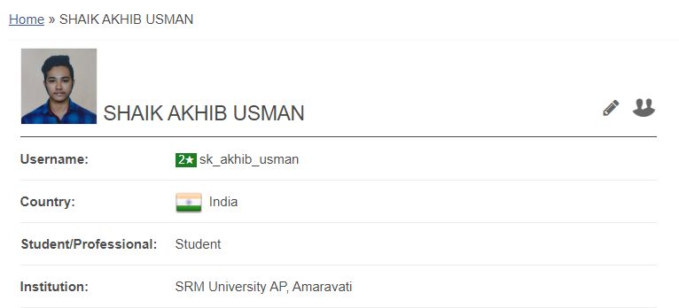 Akhib Usman Shaik on LinkedIn: #coding #programming #codechef #learning ... Akhib Usman Shaik on LinkedIn: #coding #programming #codechef #learning ...