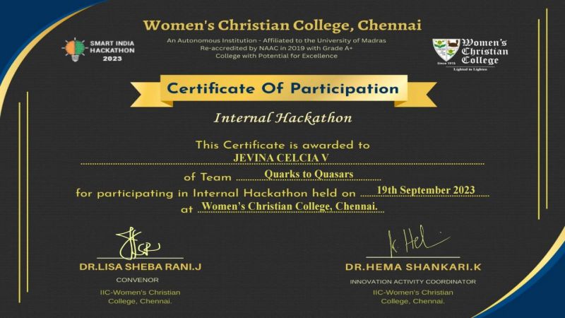 Jevina Celcia V on LinkedIn: #smartindiahackathon #sih2023 #innovation ... Jevina Celcia V on LinkedIn: #smartindiahackathon #sih2023 #innovation ...