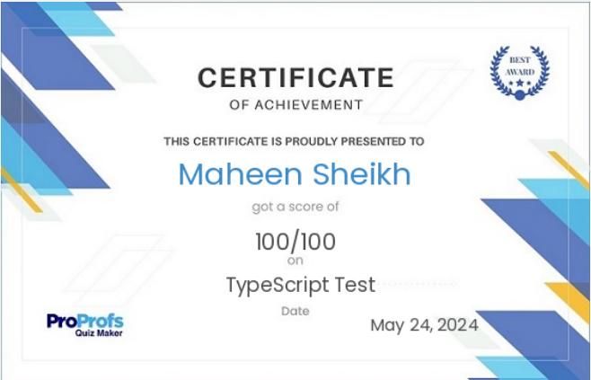 Maheen Sheikh on LinkedIn: #typescript #certification #quiz # ... Maheen Sheikh on LinkedIn: #typescript #certification #quiz # ...