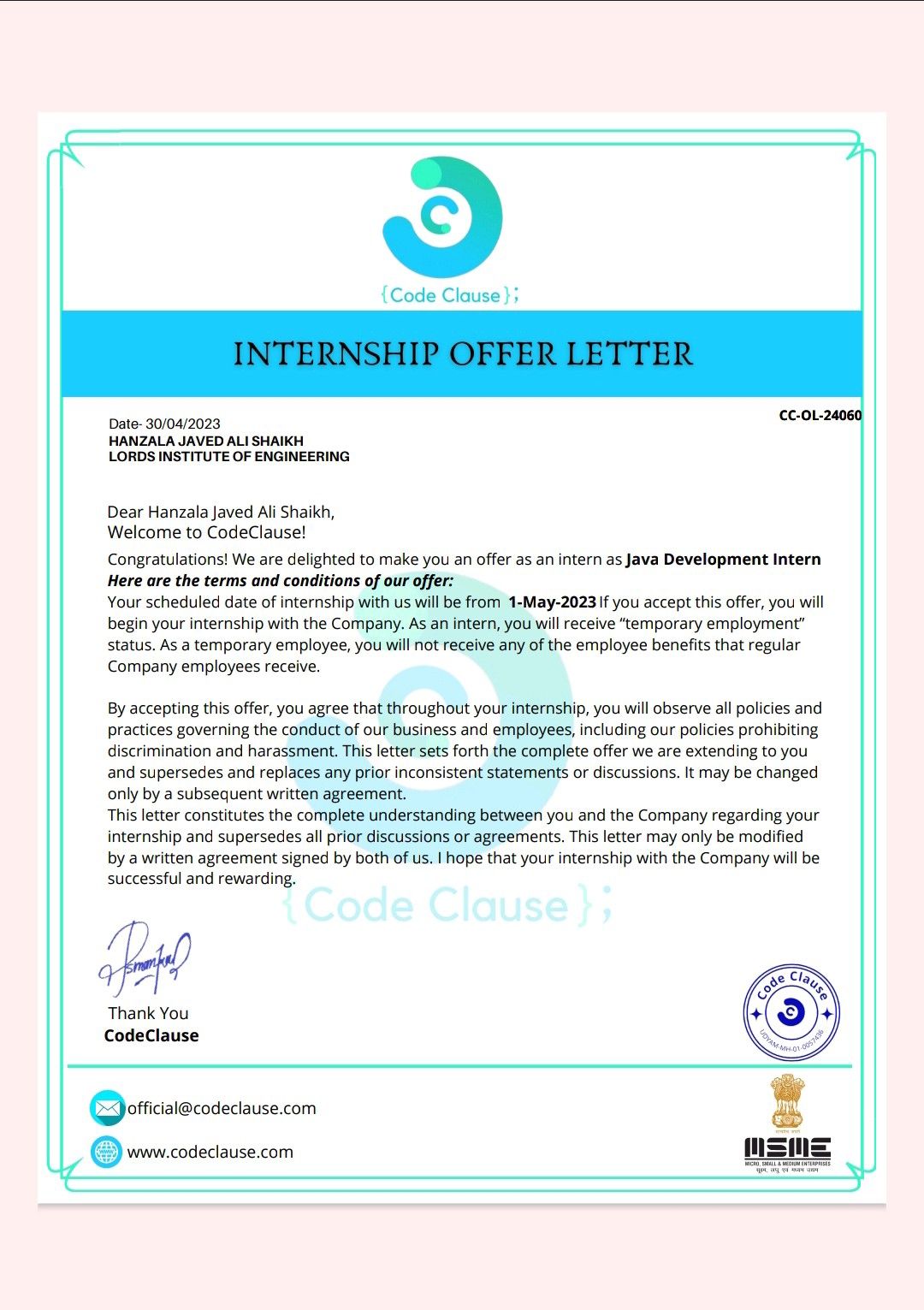 Hanzala Shaikh on LinkedIn: #connections #share #internship #java # ... Hanzala Shaikh on LinkedIn: #connections #share #internship #java # ...