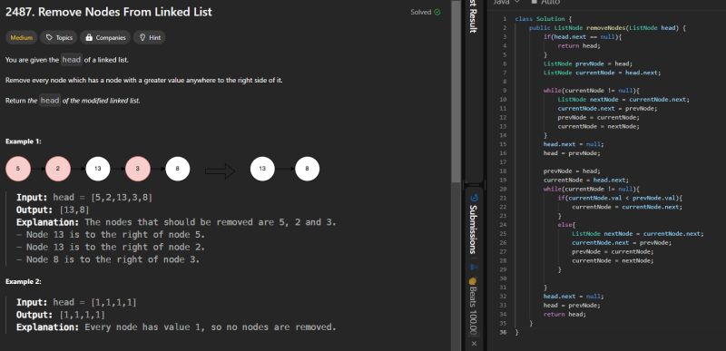 Day 4 of LeetCode challenge: Remove Node | Suriyasri S posted on the ... Day 4 of LeetCode challenge: Remove Node | Suriyasri S posted on the ...