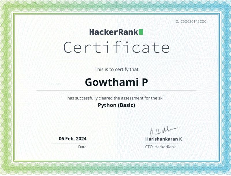 Gowthami Palanisamy on LinkedIn: #python #programming #achievementunlocked Gowthami Palanisamy on LinkedIn: #python #programming #achievementunlocked