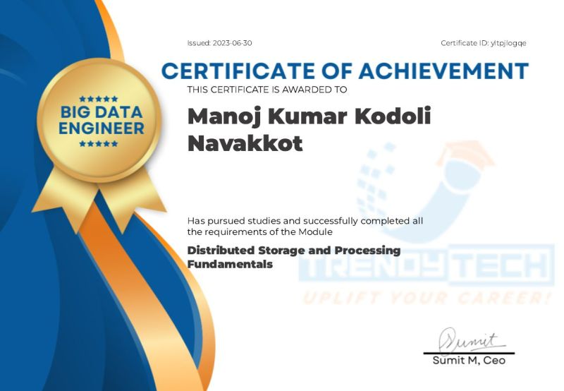 Manoj Kumar Kodoli Navakkot on LinkedIn: #trendytech #bigdata # ... Manoj Kumar Kodoli Navakkot on LinkedIn: #trendytech #bigdata # ...