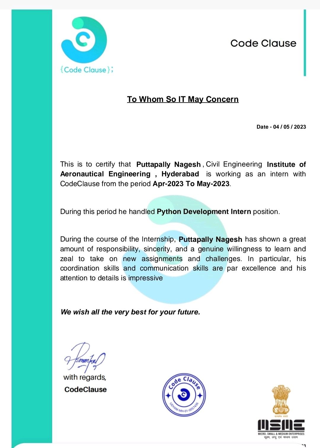 Puttapally Nagesh on LinkedIn: #codeclause #internship #python Puttapally Nagesh on LinkedIn: #codeclause #internship #python