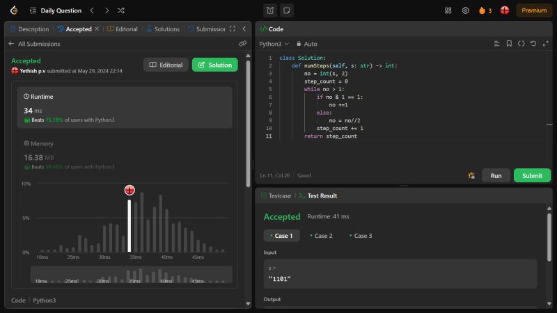 Resolved binary representation problem on LeetCode | Yethish pv posted ... Resolved binary representation problem on LeetCode | Yethish pv posted ...
