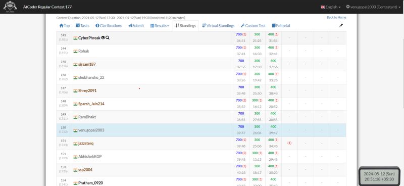 Neyigapula Venu Gopal on LinkedIn: #atcoder #leetcode # ... Neyigapula Venu Gopal on LinkedIn: #atcoder #leetcode # ...