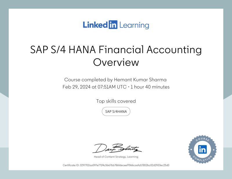 Hemant Kumar Sharma on LinkedIn: Certificate of Completion Hemant Kumar Sharma on LinkedIn: Certificate of Completion