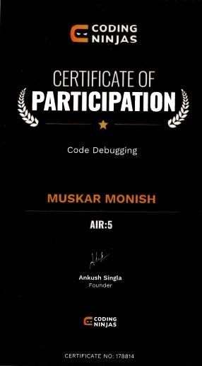 Monish Muskar on LinkedIn: #programming #debugging #codingninjas Monish Muskar on LinkedIn: #programming #debugging #codingninjas