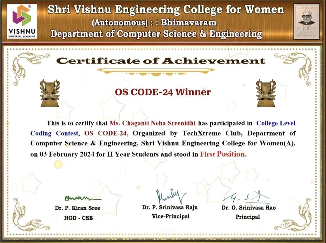 Chaganti Neha Sreenidhi on LinkedIn: #svecw #cse #operatingsystems Chaganti Neha Sreenidhi on LinkedIn: #svecw #cse #operatingsystems