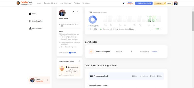 Vansh Kumar on LinkedIn: 1.5 Months of DSA and Development 🚀 👉Daily ... Vansh Kumar on LinkedIn: 1.5 Months of DSA and Development 🚀 👉Daily ...